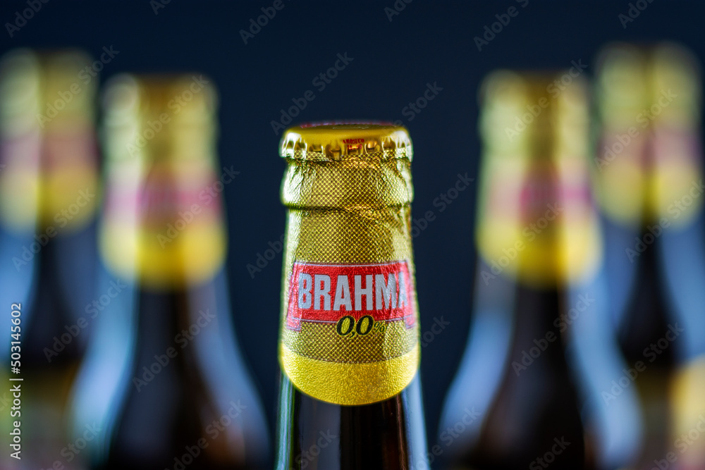 Brahma zero alcohol beer, a popular brand sold in Brazil Stock Photo ...