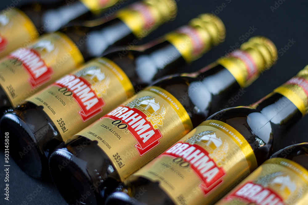 Brahma zero alcohol beer, a popular brand sold in Brazil Stock Photo ...