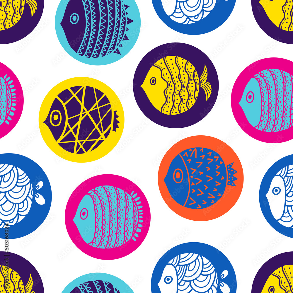 Cute fish. Kids background. Seamless pattern. Can be used in textile ...
