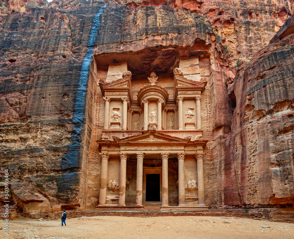 Petra jordan front view without tourists Stock Photo | Adobe Stock