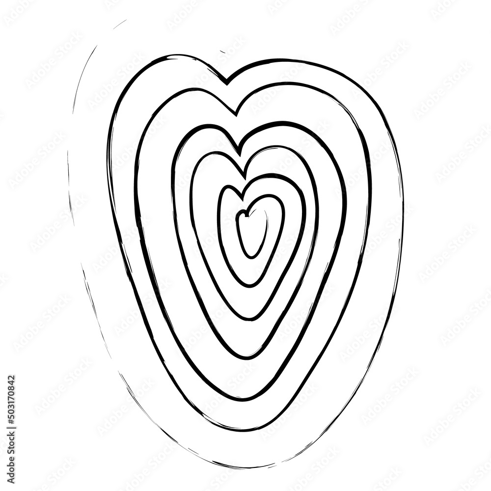 heart doodle Hand drawn doodle heart spiral Stock Vector | Adobe Stock