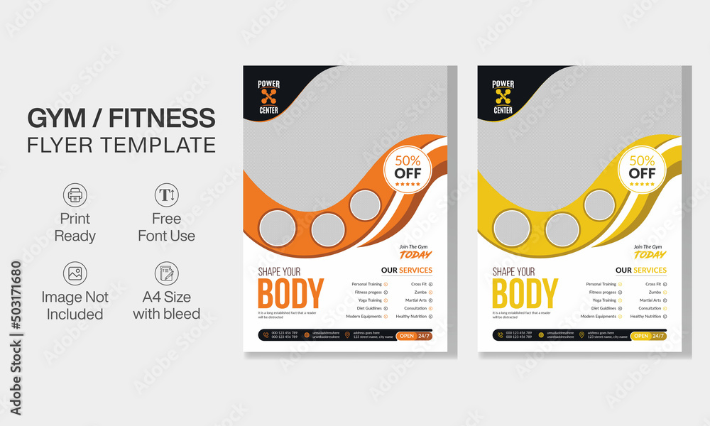 modern fitness gym and health flyer design Stock Vector | Adobe Stock