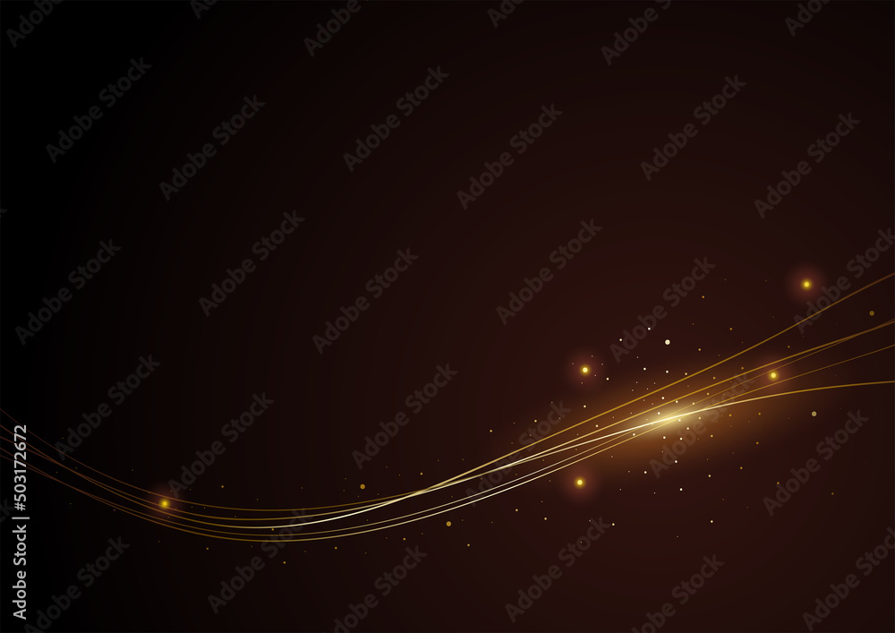 Abstract background of gold lines and gold dust Stock Vector | Adobe Stock