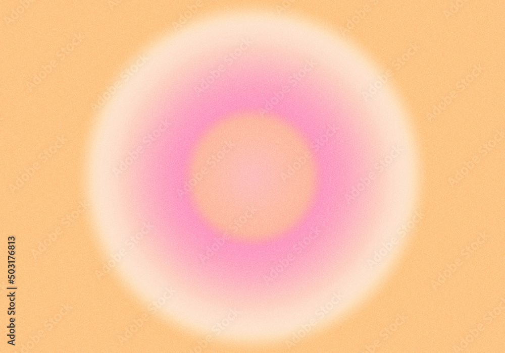 Blurred round circle gradient background with grain texture. Pink and ...
