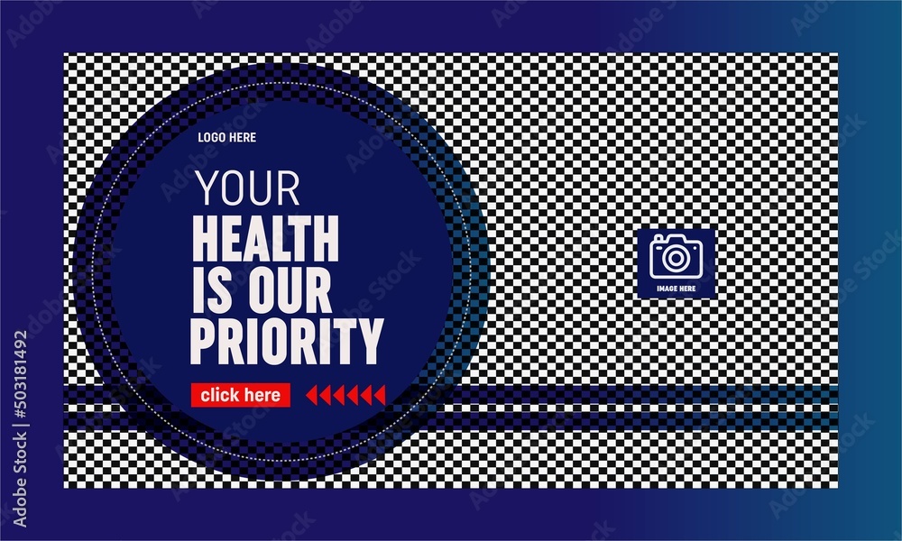 Medical healthcare Editable video thumbnail and web banner template for ...