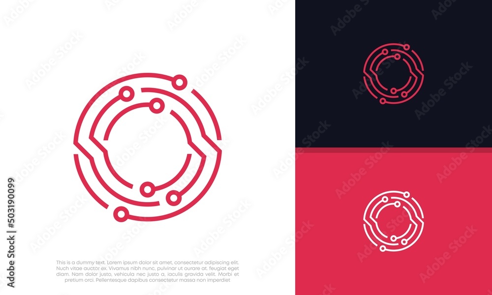 Abstract artificial intelligence logo. Innovative high tech logo ...