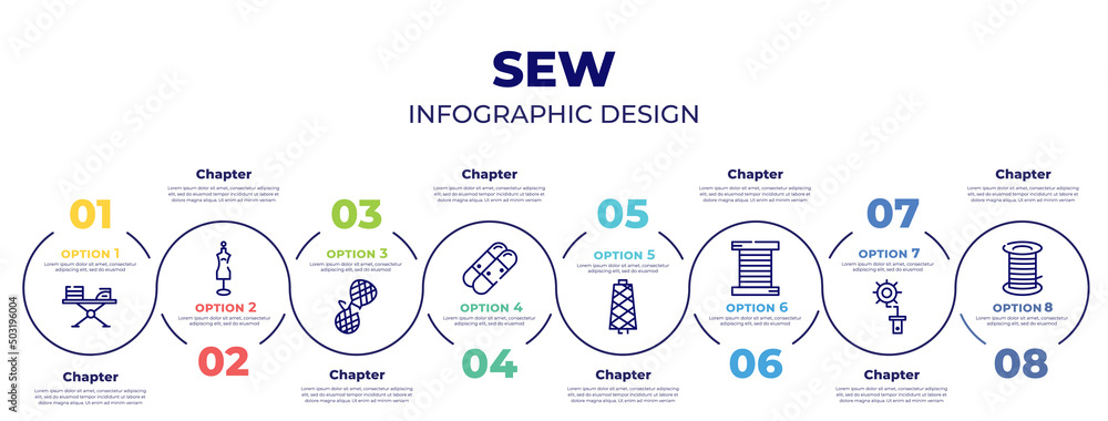 infographic template design vector with icons and 8 options or steps ...