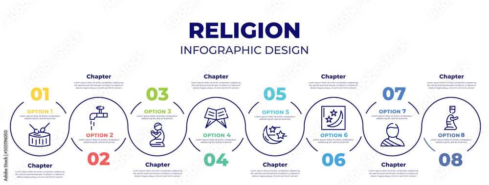 infographic template design vector with icons and 8 options or steps ...