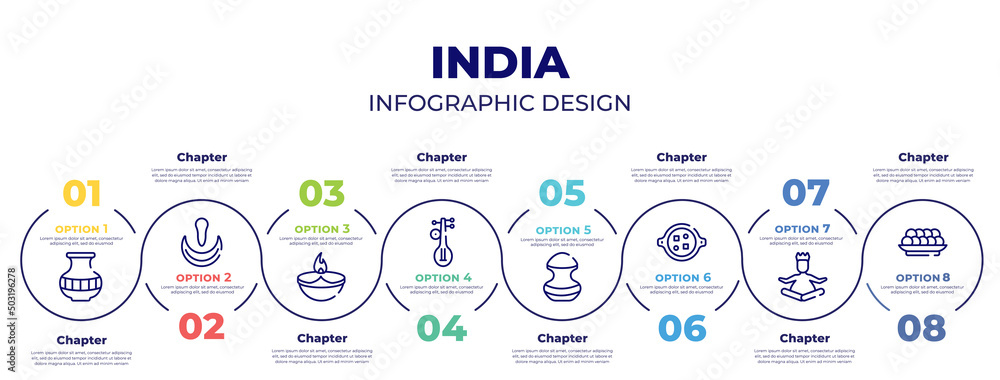 infographic template design vector with icons and 8 options or steps ...