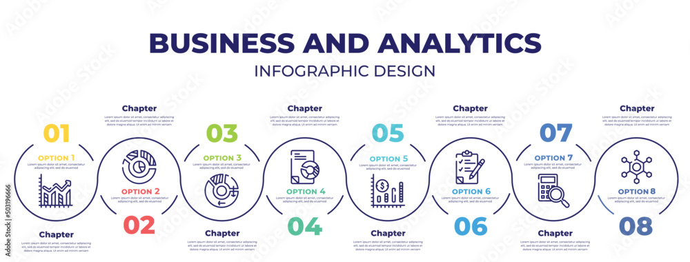 Vetor do Stock: infographic template design vector with icons and 8 ...