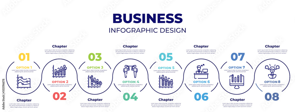 infographic template design vector with icons and 8 options or steps ...