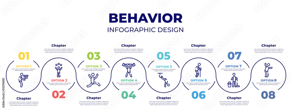 infographic template design vector with icons and 8 options or steps ...