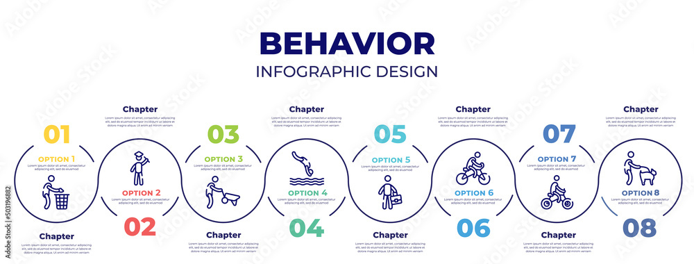 infographic template design vector with icons and 8 options or steps ...