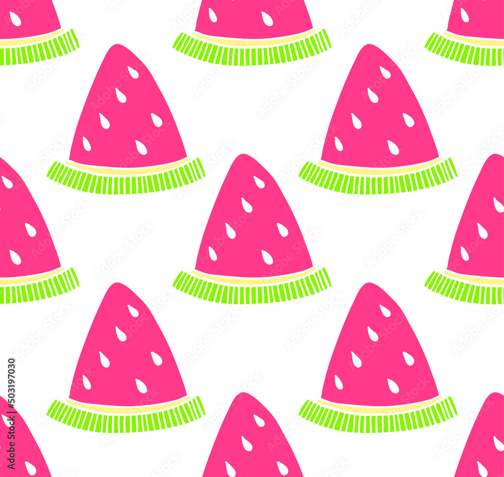 Funny and creative slice of watermelon. Summer design with cute fruit ...