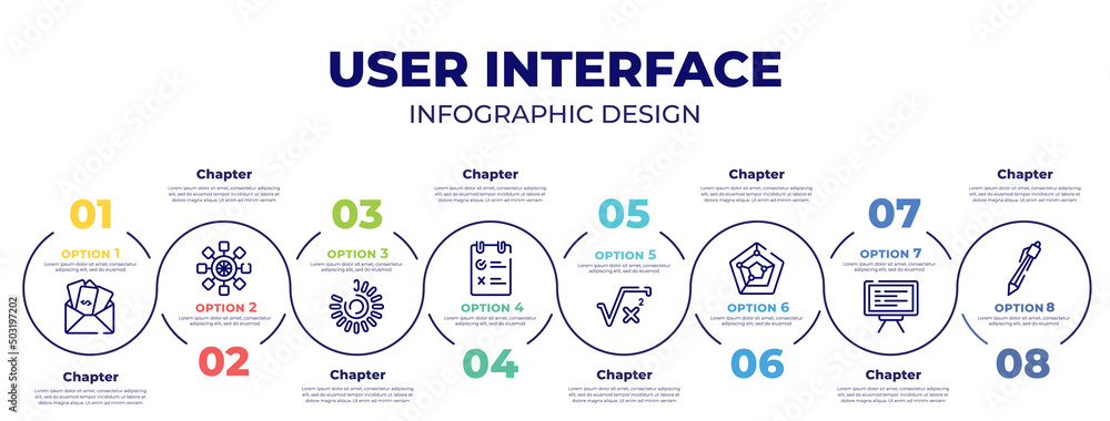 infographic template design vector with icons and 8 options or steps ...