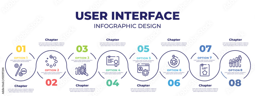 infographic template design vector with icons and 8 options or steps ...