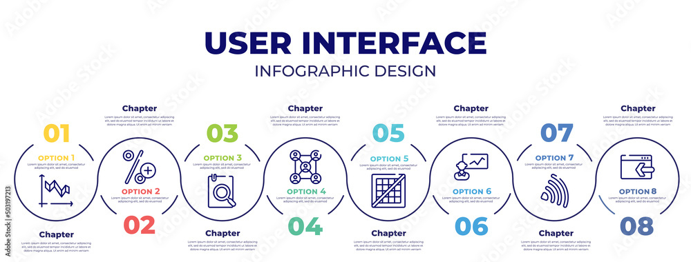 infographic template design vector with icons and 8 options or steps ...