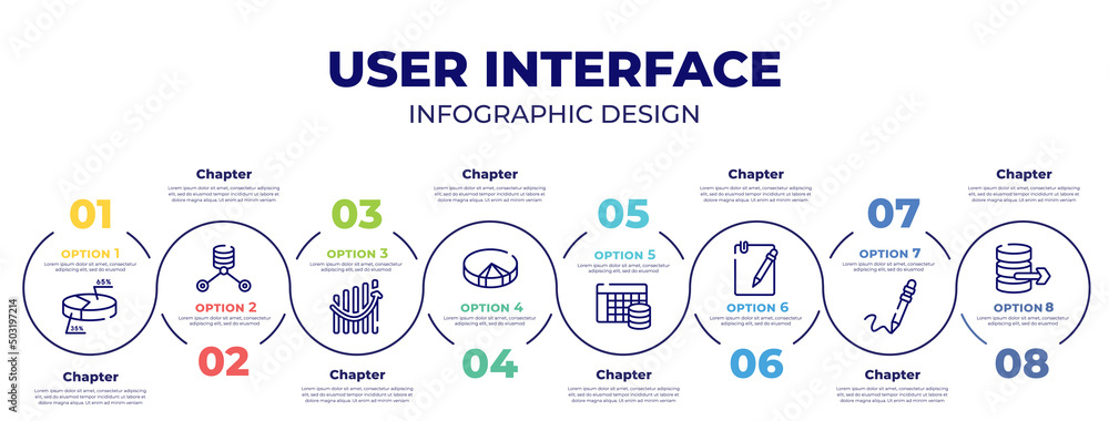 infographic template design vector with icons and 8 options or steps ...