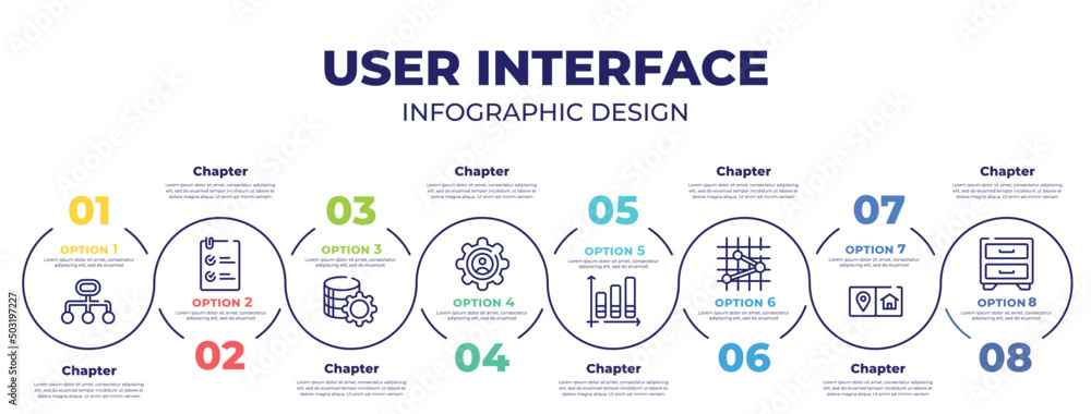 infographic template design vector with icons and 8 options or steps. infographic elements from ...