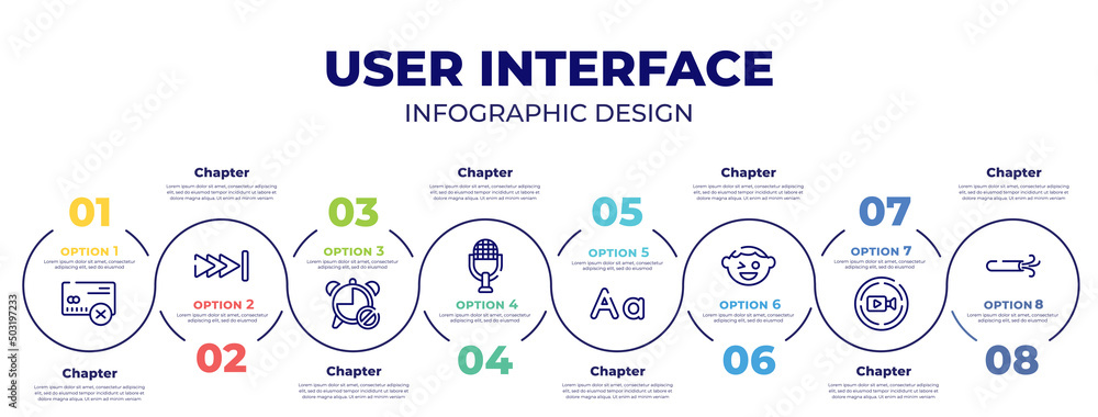infographic template design vector with icons and 8 options or steps ...