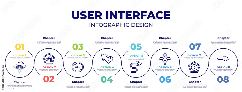infographic template design vector with icons and 8 options or steps ...