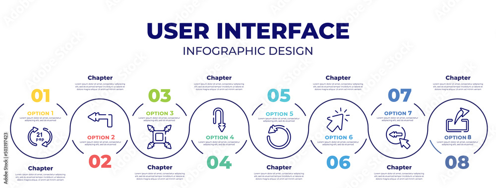infographic template design vector with icons and 8 options or steps ...