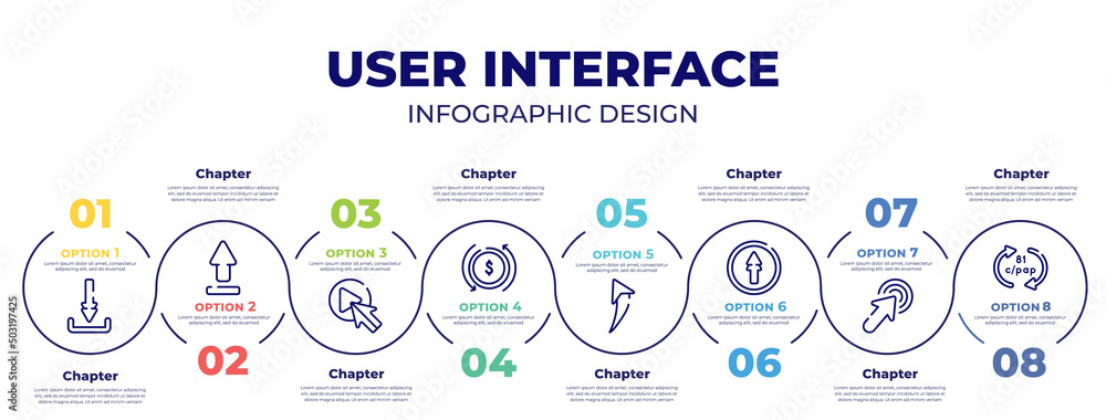 infographic template design vector with icons and 8 options or steps ...