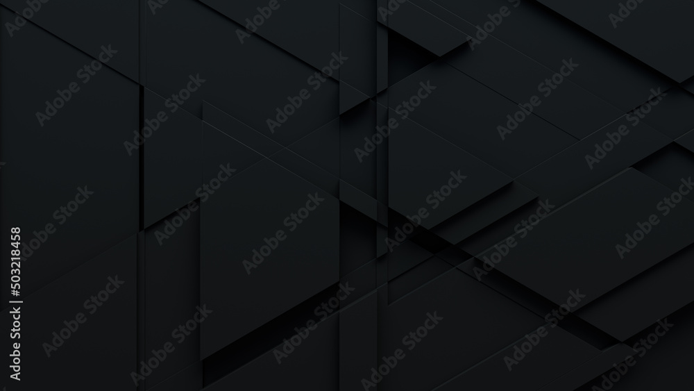 Black, Tech Background with a Geometric 3D Structure. Dark, Minimal ...