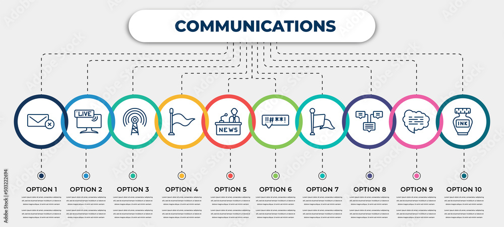Vecteur Stock vector infographic template with icons and 10 options or ...