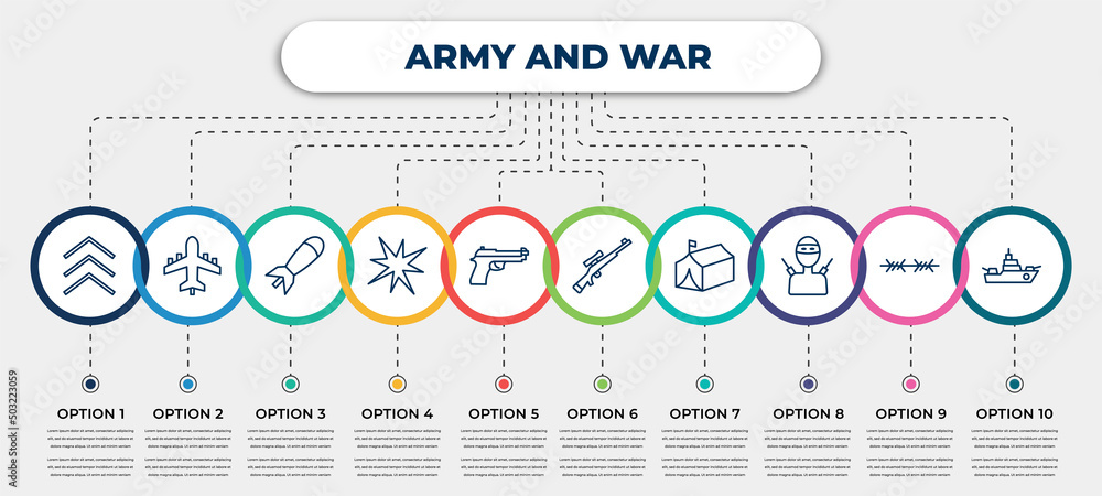 Vetor do Stock: vector infographic template with icons and 10 options ...