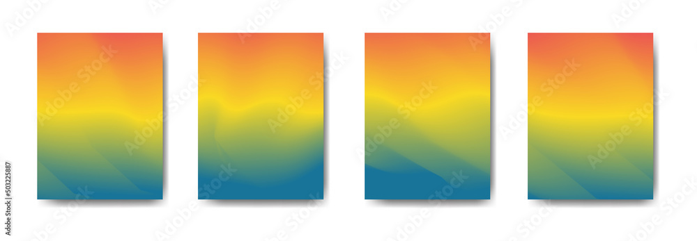 collection of colorful gradient background cover flyers are used for ...