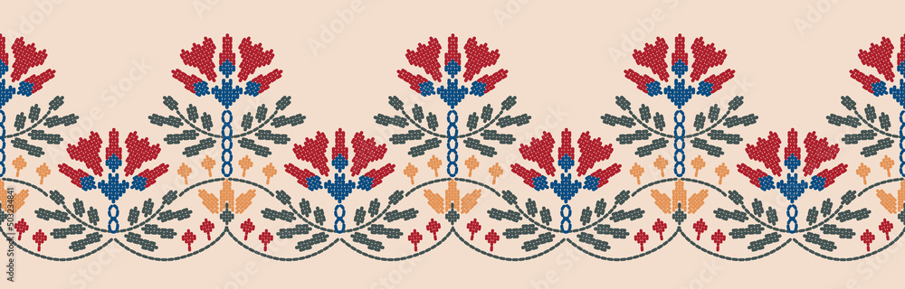 Motif ethnic handmade border beautiful art. Ethnic leaf floral ...
