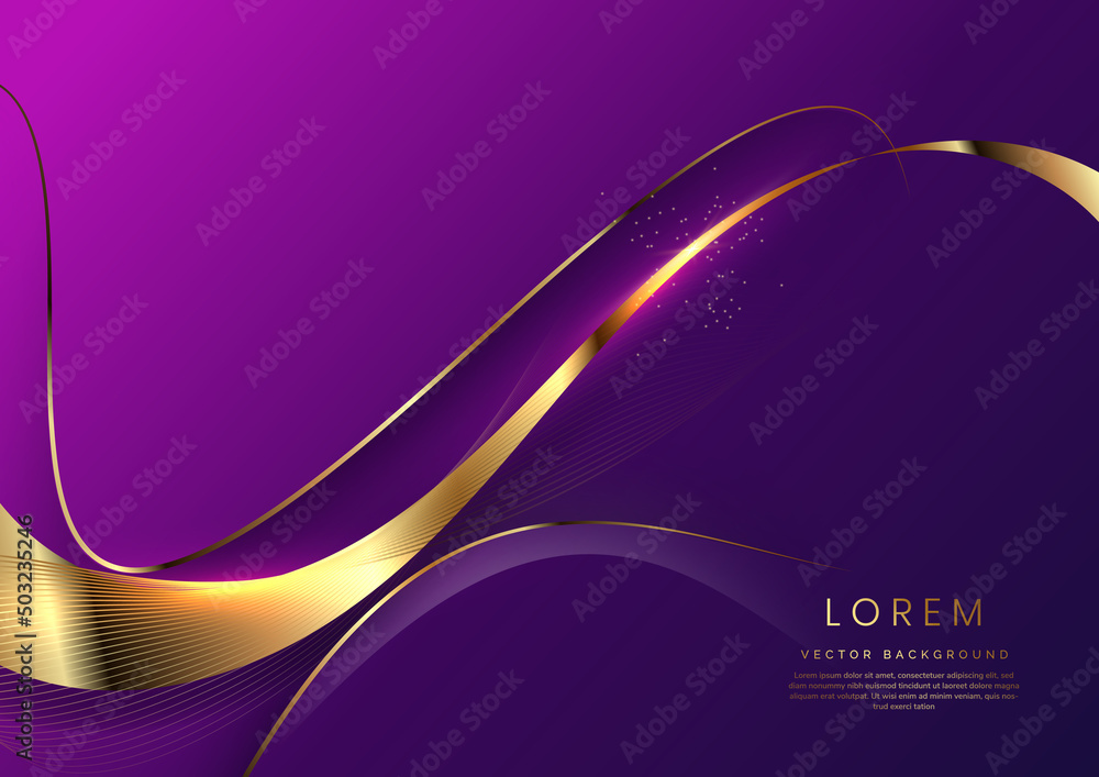 Luxury concept template 3d purple curve shape on violet elegangt ...