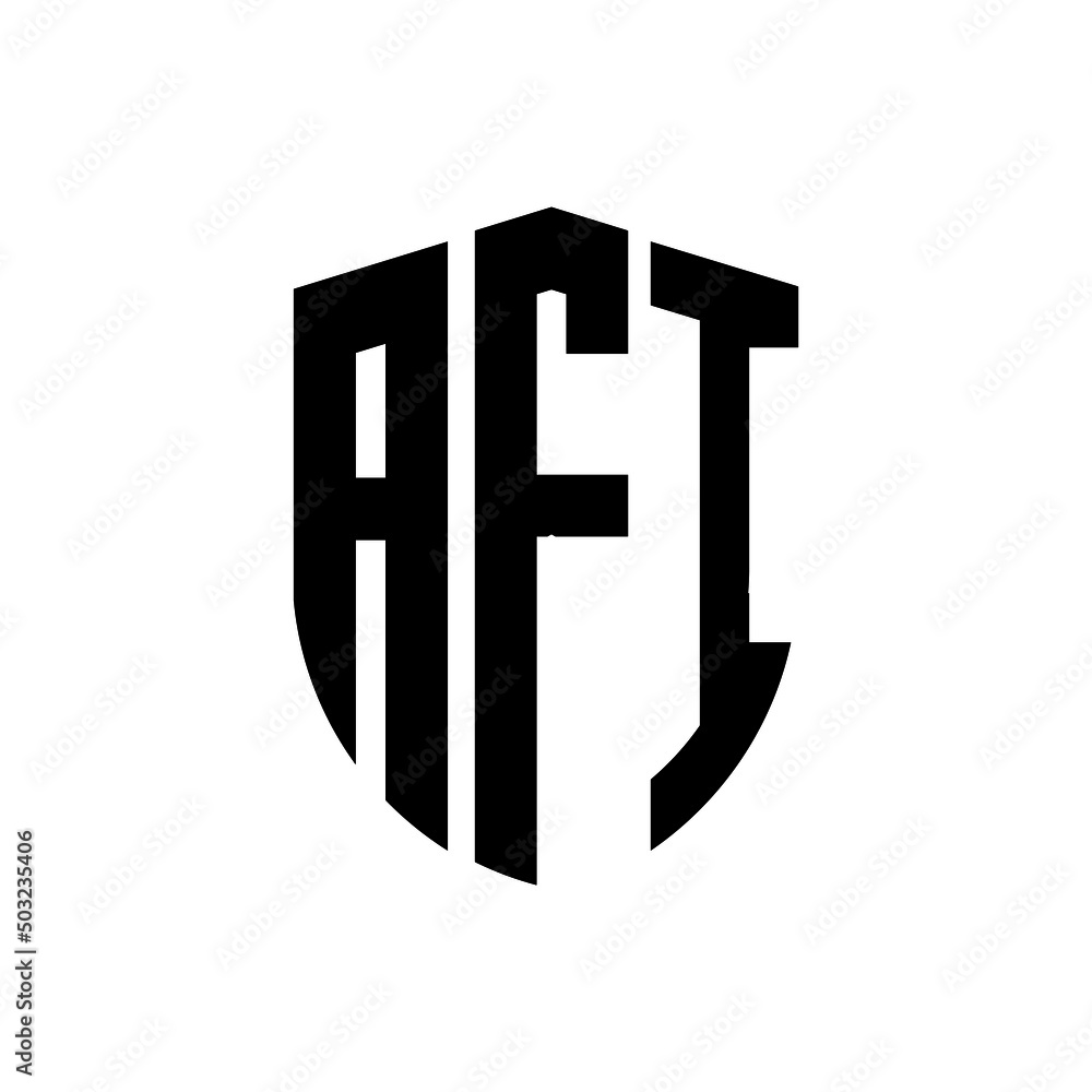 AFI letter logo design. AFI modern letter logo with black background ...