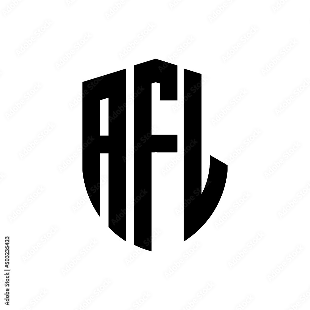 AFL letter logo design. AFL modern letter logo with black background ...