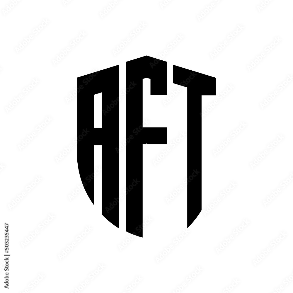 AFT letter logo design. AFT modern letter logo with black background ...