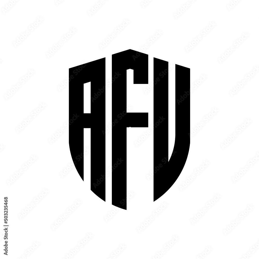 AFV letter logo design. AFV modern letter logo with black background ...