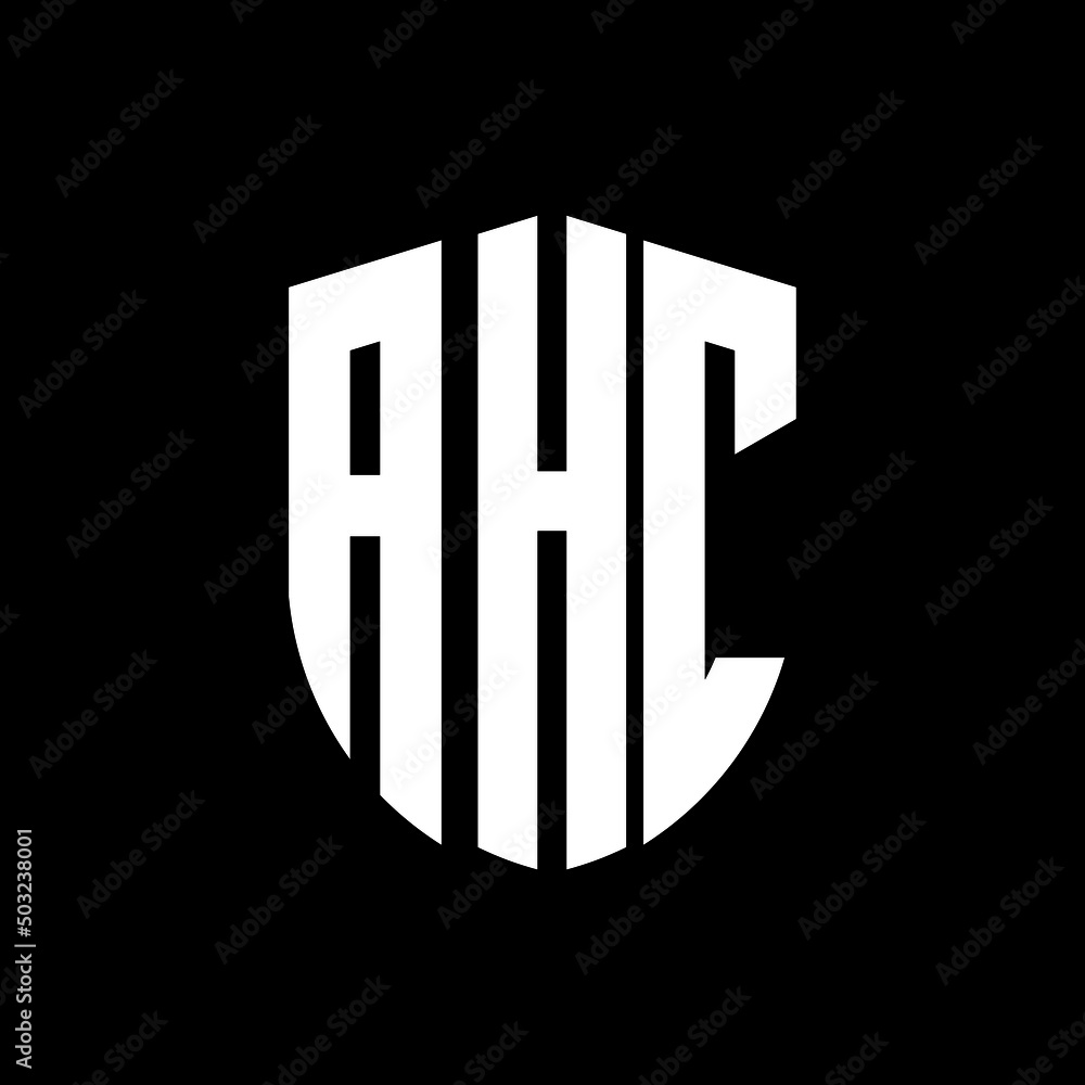 AHC letter logo design. AHC modern letter logo with black background ...