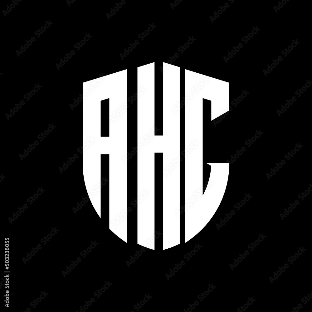 AHG letter logo design. AHG modern letter logo with black background ...