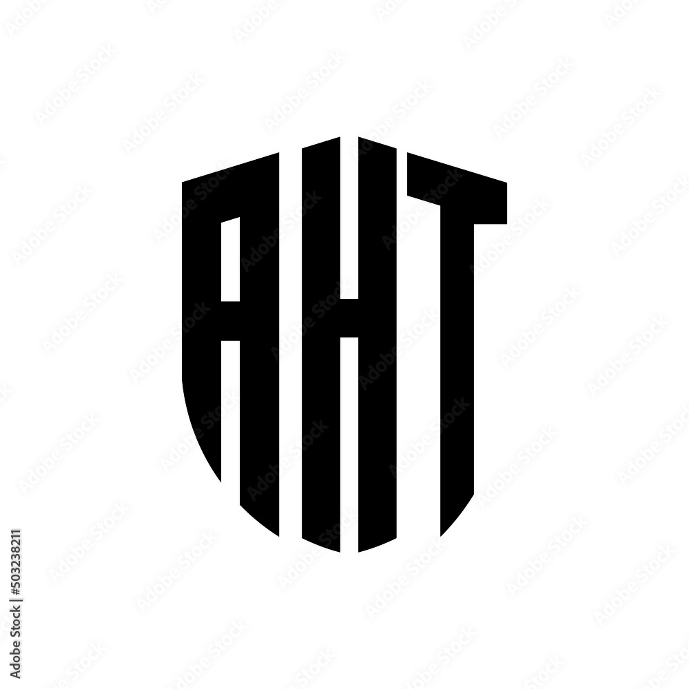AHT letter logo design. AHT modern letter logo with black background ...
