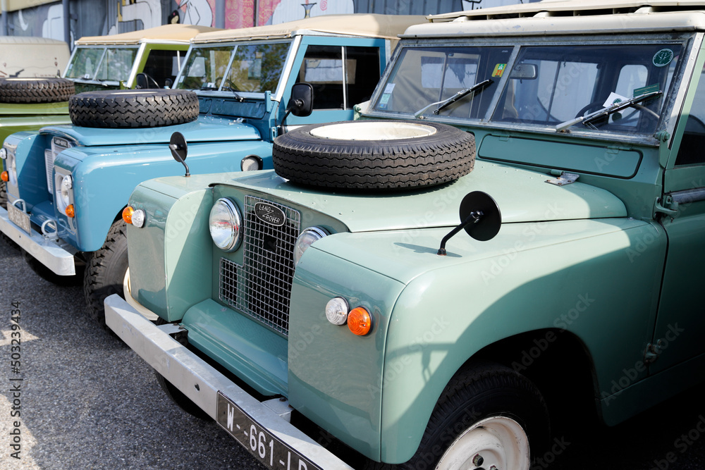 Land Rover Defender old retro car iconic British off road car vehicle ...