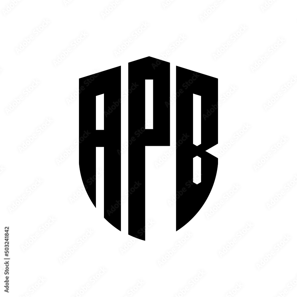 APB letter logo design. APB modern letter logo with black background ...