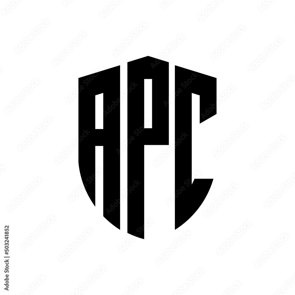 APC letter logo design. APC modern letter logo with black background ...