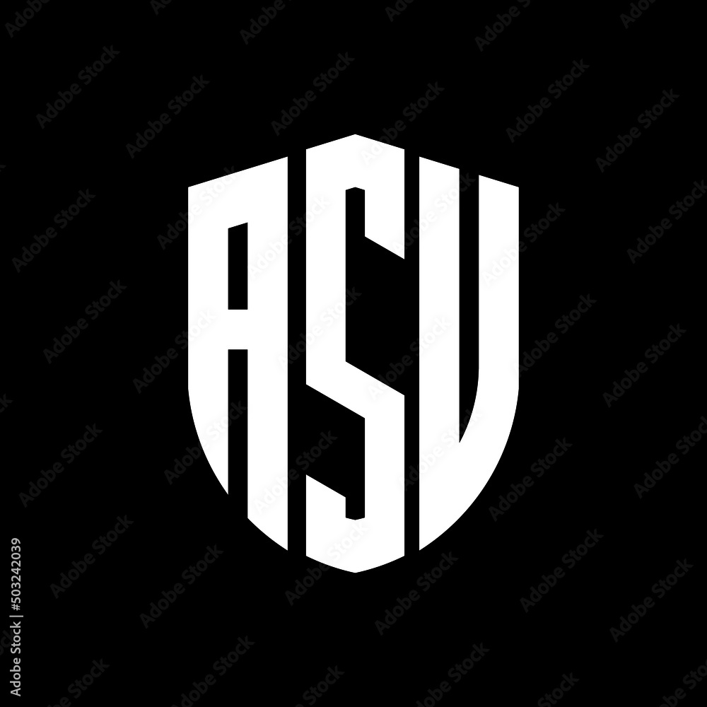 ASU letter logo design. ASU modern letter logo with black background ...