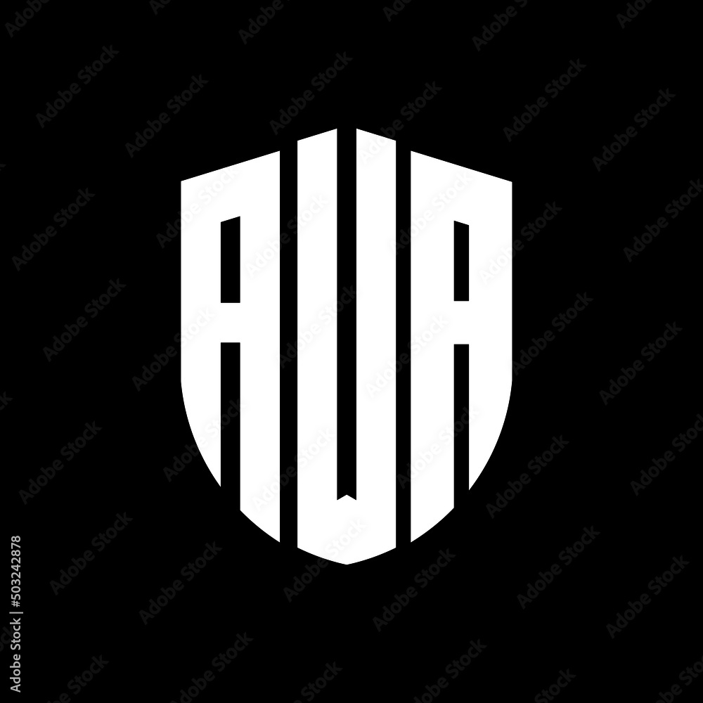 AWA letter logo design. AWA modern letter logo with black background ...