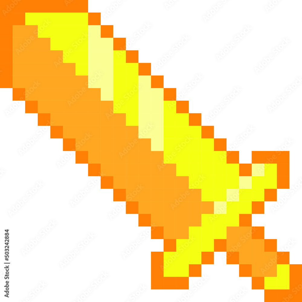 Sword Pixel art vector illustration. Sword image or clip art. Stock ...