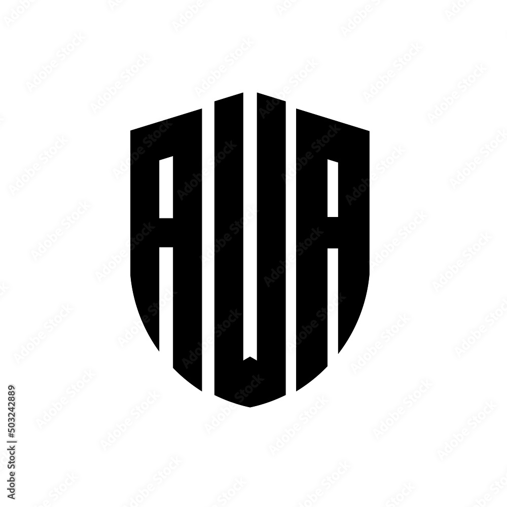 AWA letter logo design. AWA modern letter logo with black background ...