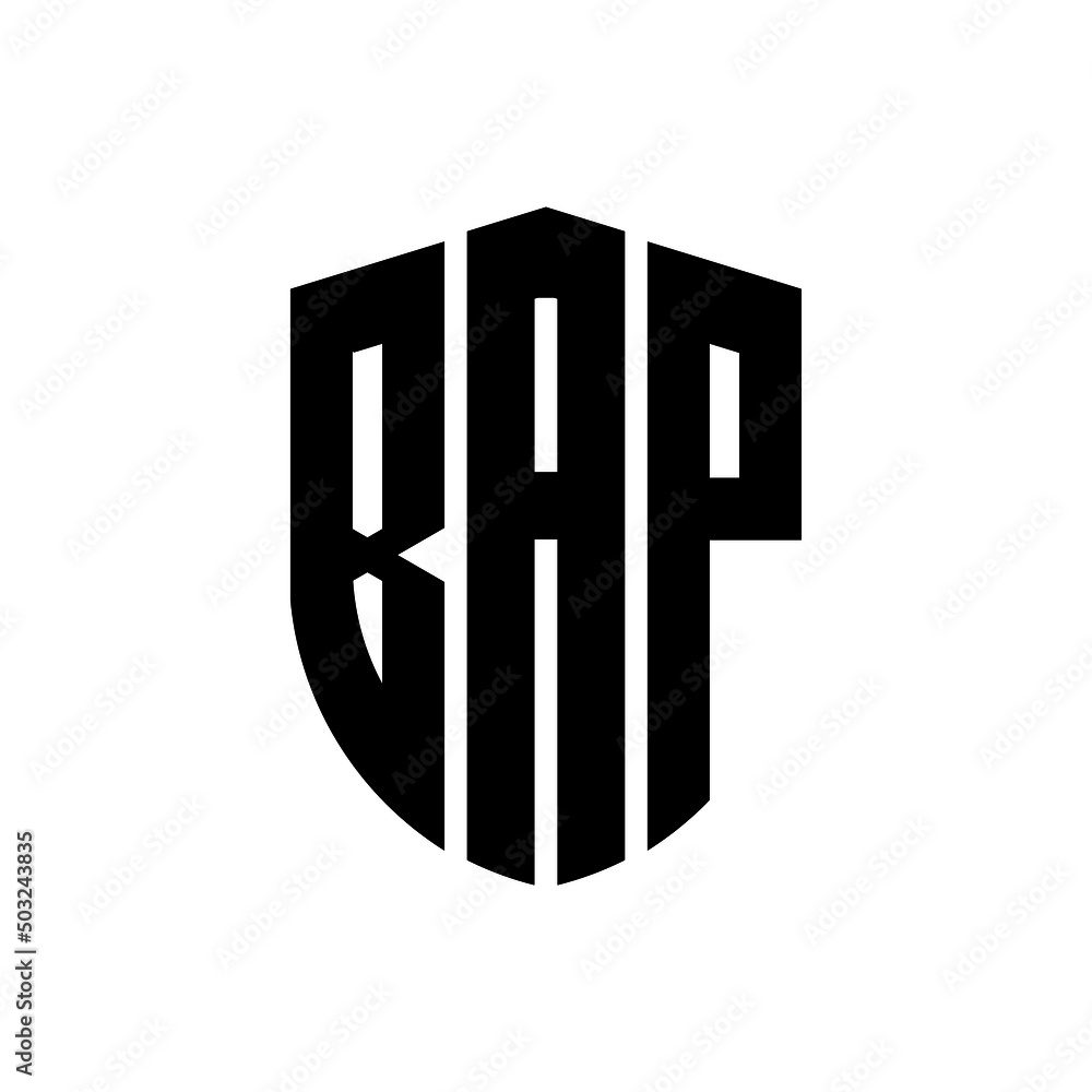 BAP letter logo design. BAP modern letter logo with black background ...