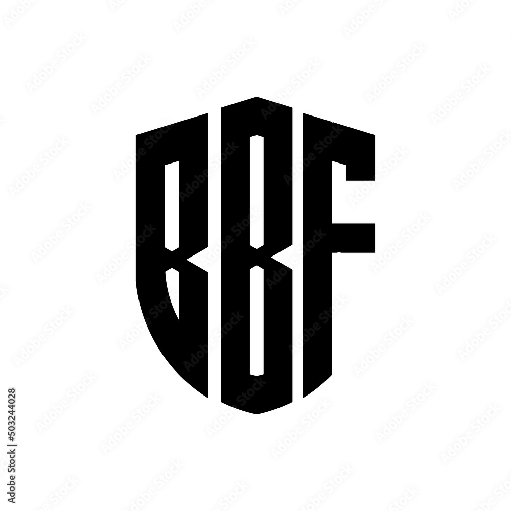 BBF letter logo design. BBF modern letter logo with black background ...