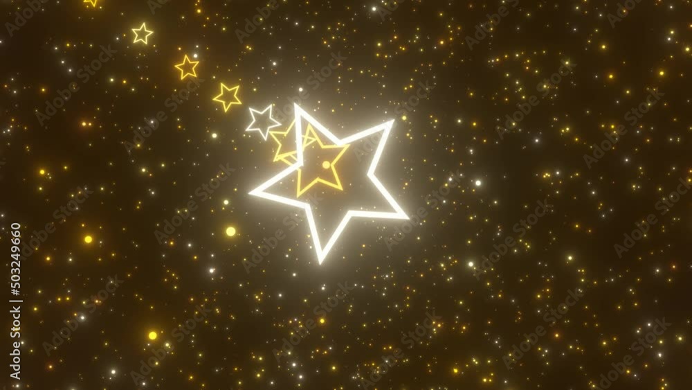 Vídeo do Stock: Beautiful Shining Star Shaped Golden Roller Coaster Tunnel Sparkling - 4K ...